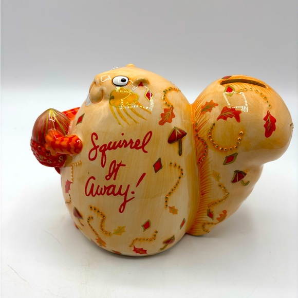 Accents | Vtg Nib Fitz Floyd Ceramic Squirrel It Away Bank Cash ...